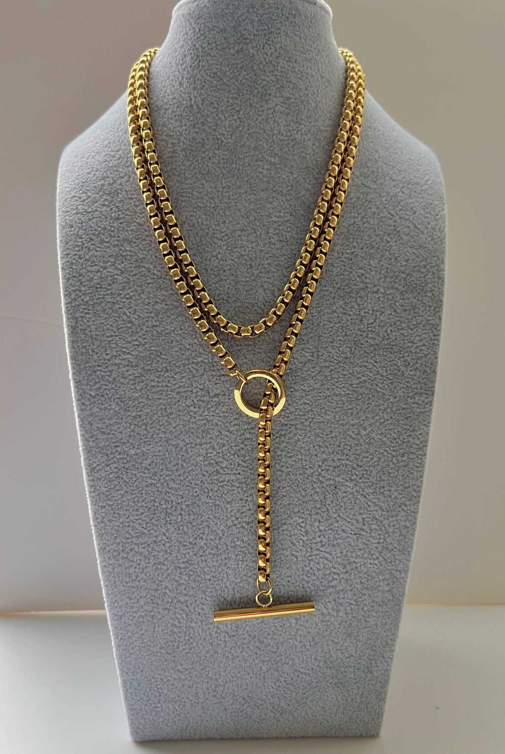 Chunky gold lariat t bar wrap around fine jewellery – Crowberry Wood ...