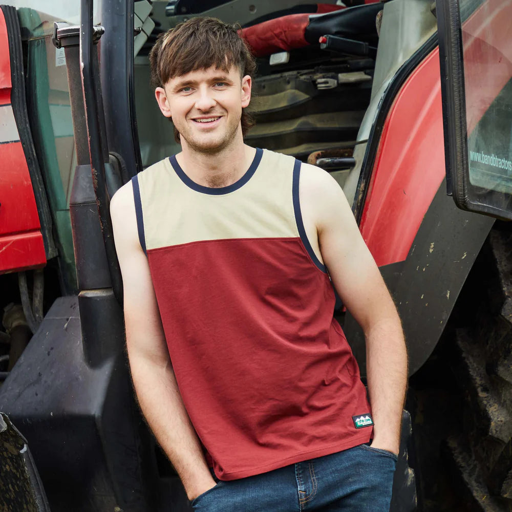 Ridgeline Mens Back Slider Singlet Top Rhubarb Multi – Crowberry Wood ...